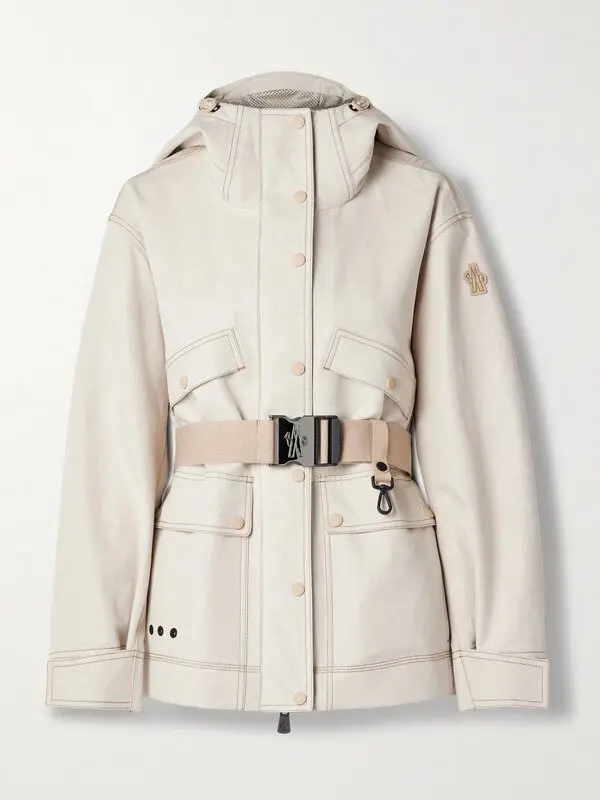 Moncler Tarkine Hooded Canvas Jacket - Neutrals