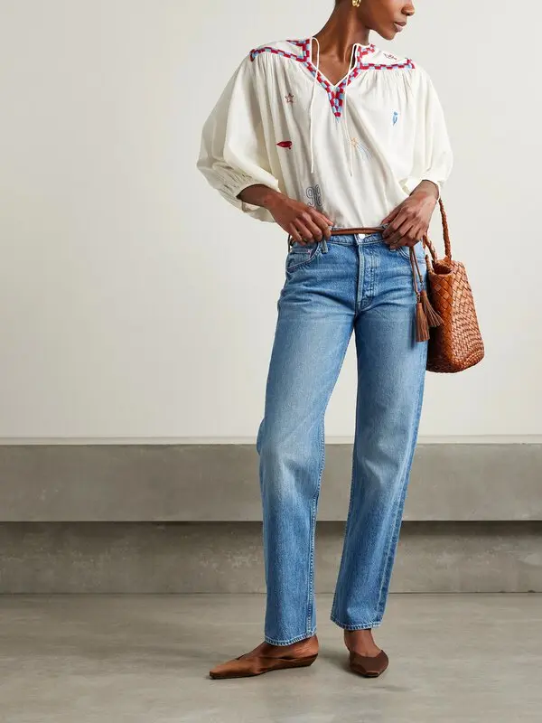 MOTHER The Smarty Mid-rise Slim-leg Jeans
