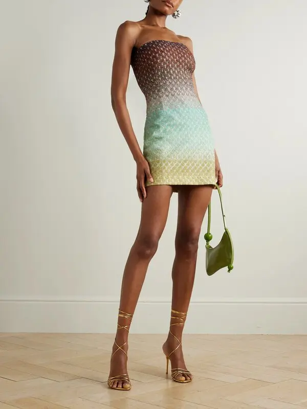missoni metallic crochet knit mini dress Missoni - Mare lace-up metallic crochet-knit mini dress