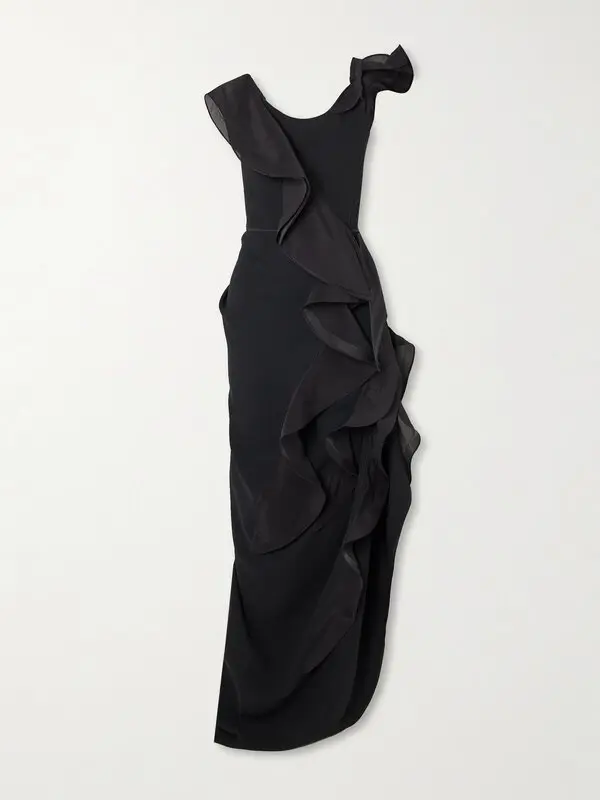 Maticevski Satellite Wave Asymmetric Gown - Black