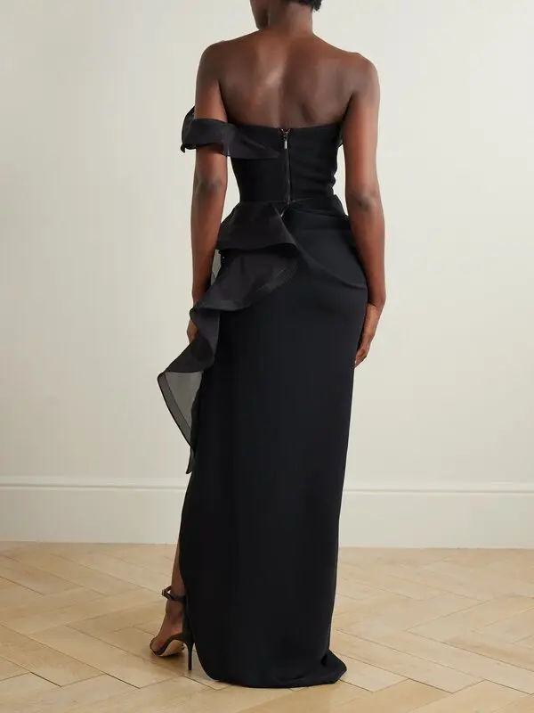 Maticevski Satellite Wave Asymmetric Gown - Black
