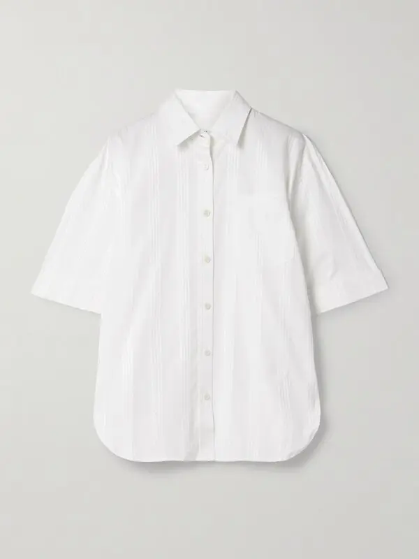 Maria Mcmanus Oversized Striped Organic Cotton-jacquard Shirt