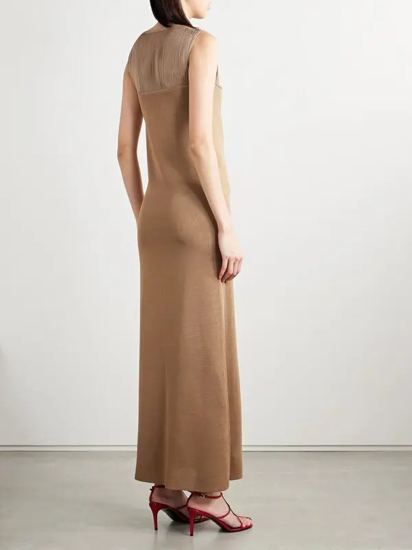 Khaite Ruslan Knitted Maxi Dress - Brown