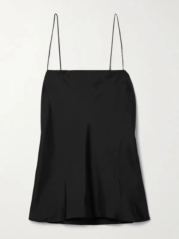 Another Tomorrow Silk-twill Camisole - Black