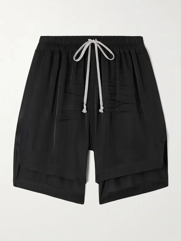 Rick Owens Crinkled-satin Shorts