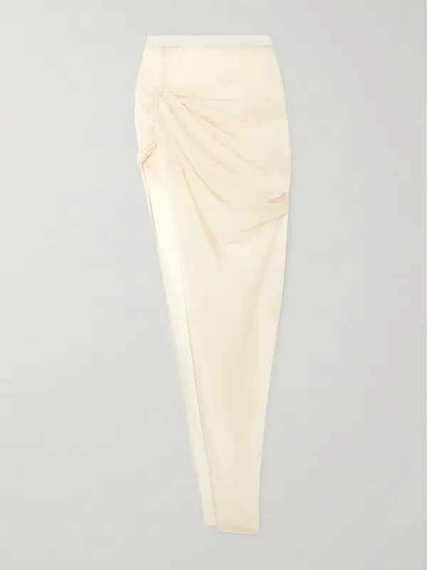 Rick Owens Twist Edfu Asymmetric Draped Maxi Skirt - Neutrals