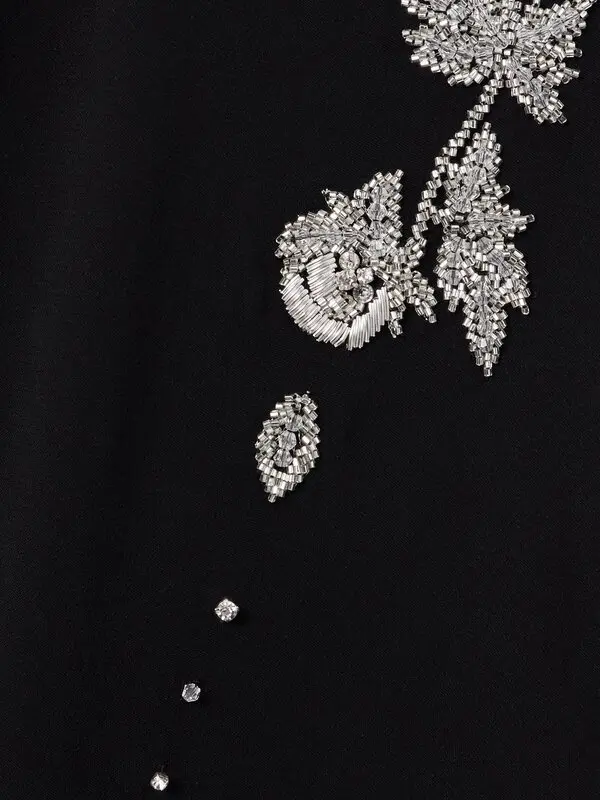 MISS SOHEE Cutout Crystal-embellished Embroidered Crepe Halterneck Gown