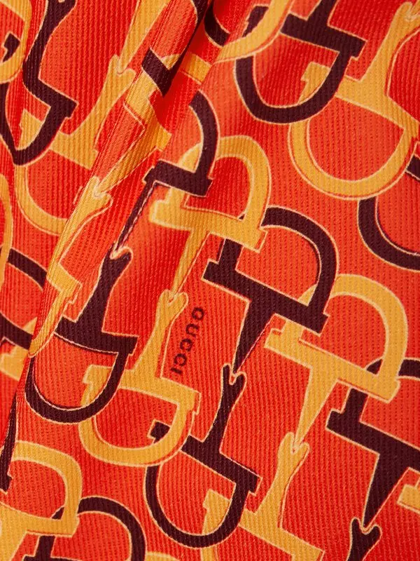 Gucci Printed Cotton-Twill Mini Skirt - Orange | Editorialist