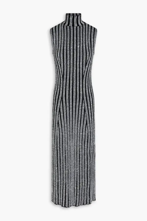 Missoni Sequin-embellished Ribbed-knit Turtleneck Midi Dress