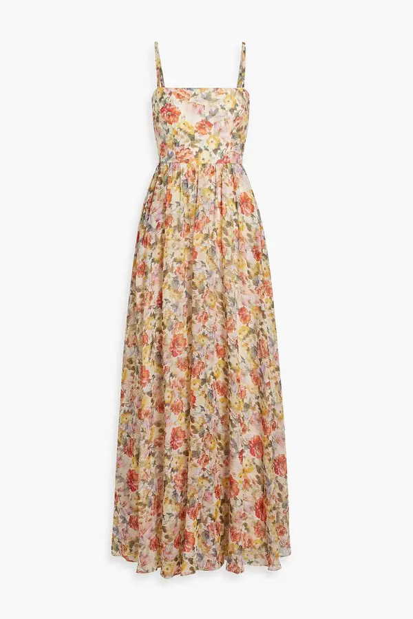 MIKAEL AGHAL Floral-print Voile Maxi Dress