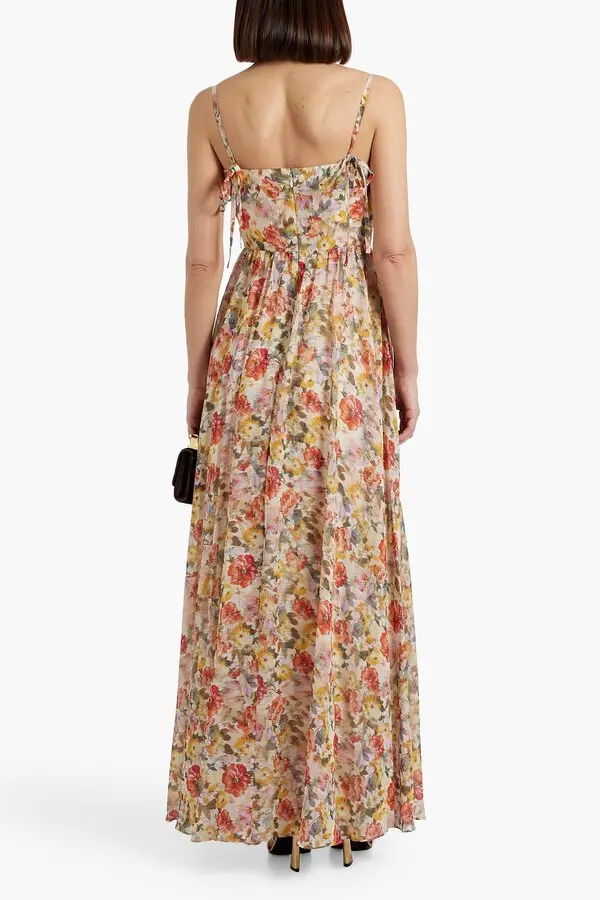 MIKAEL AGHAL Floral-print Voile Maxi Dress