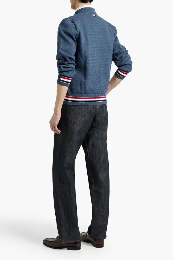 Thom Browne Jacquard-knit Cotton Jacket - Blue