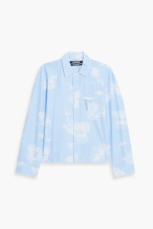 Jacquemus Criollo Printed Seersucker Shirt - Light Blue