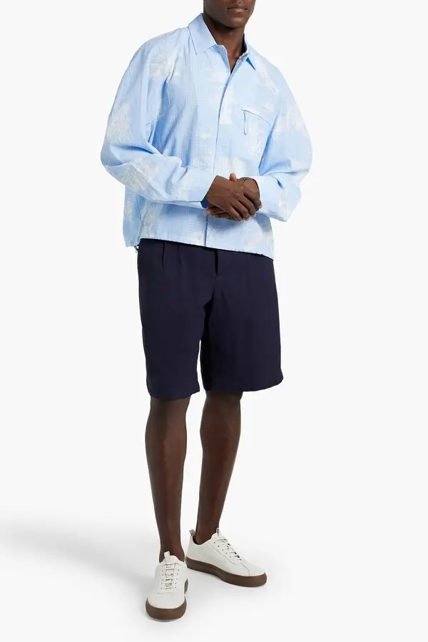 Jacquemus Criollo Printed Seersucker Shirt - Light Blue