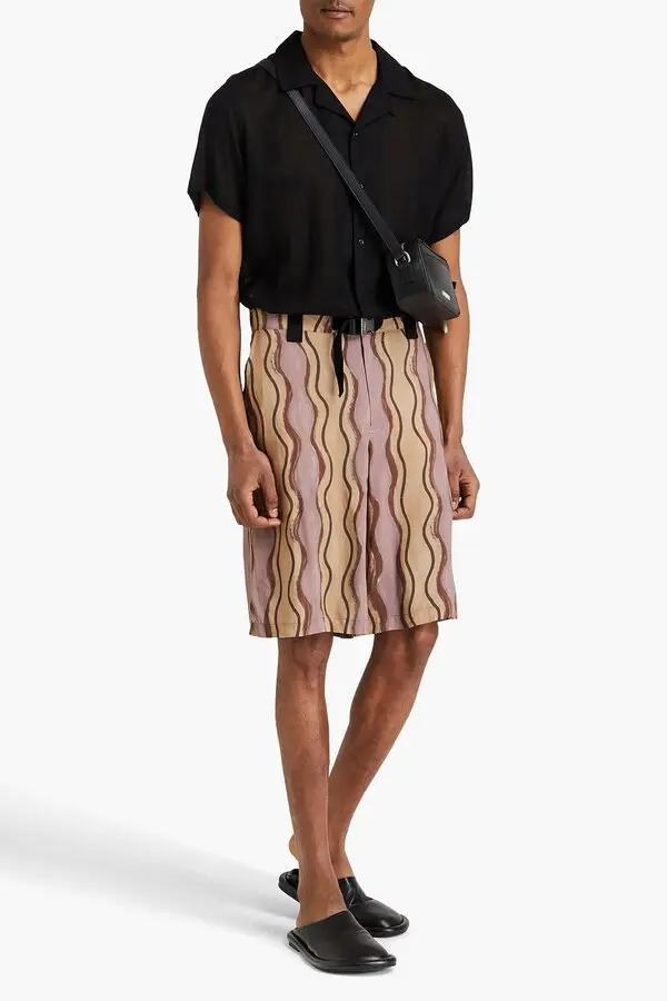 Jacquemus Belted Printed Woven Shorts