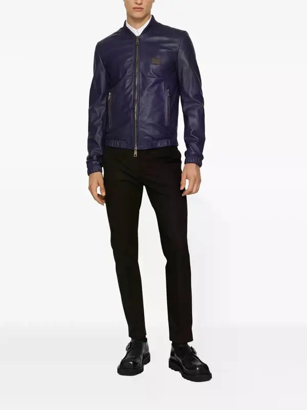 Dolce & Gabbana Leather Jacket - Blue