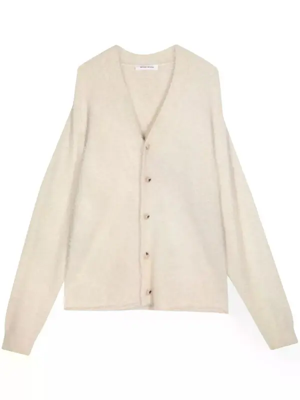 Wood Wood V-neck Knit Cardigan - Neutrals