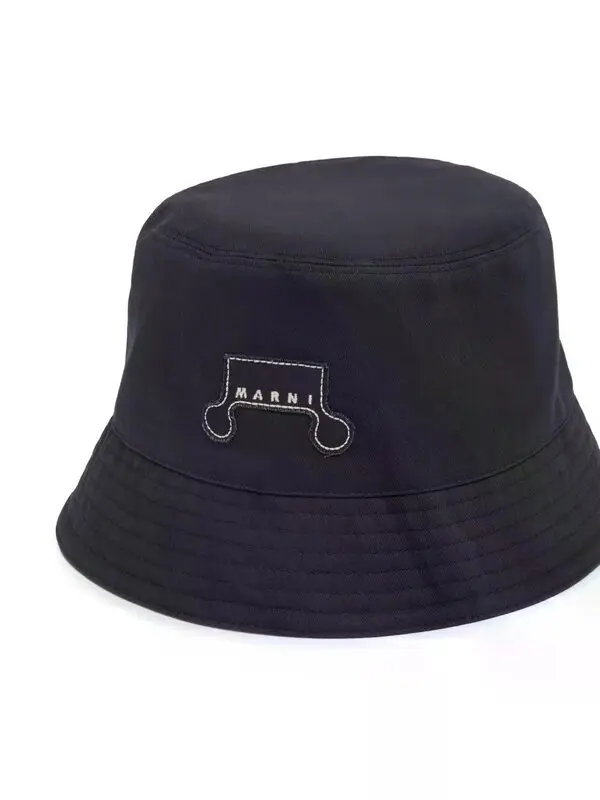 Marni Gabardine Bucket Hat With Trunkaroo Patch - Blue
