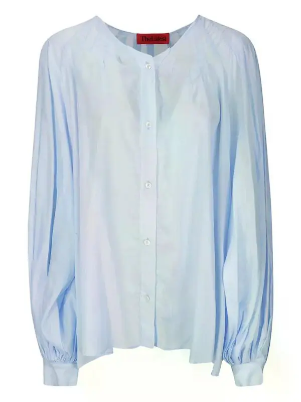 THELATEST Collarless Shirt - Blue