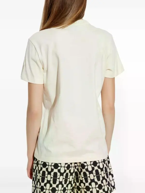 Moncler Crochet-detail Cotton T-shirt - White