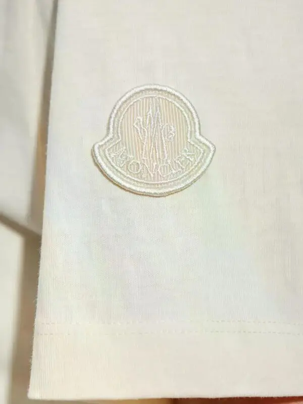 Moncler Crochet-detail Cotton T-shirt - White