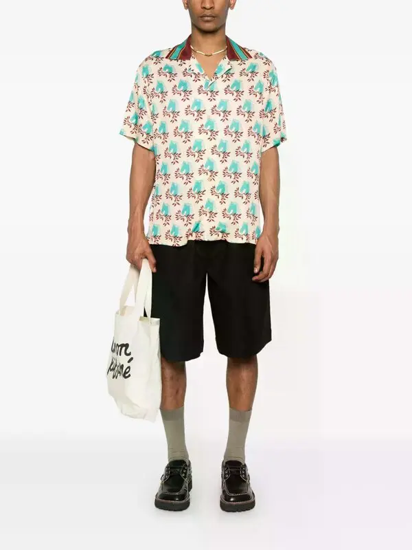 Drole De Monsieur Horse-head Print Shirt - Neutrals