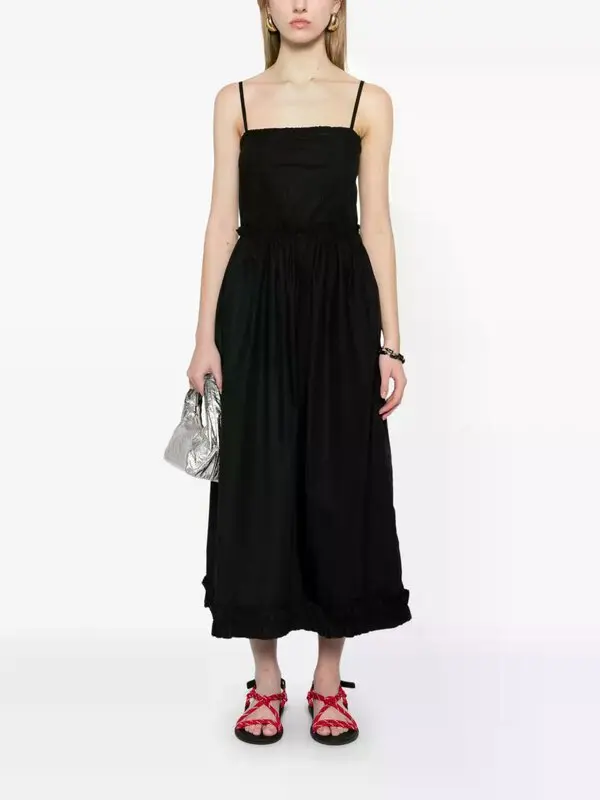 GANNI Cotton Midi Dress - Black