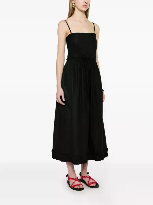 GANNI Cotton Midi Dress - Black