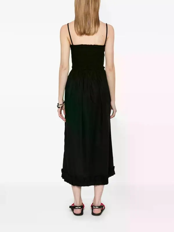 GANNI Cotton Midi Dress - Black