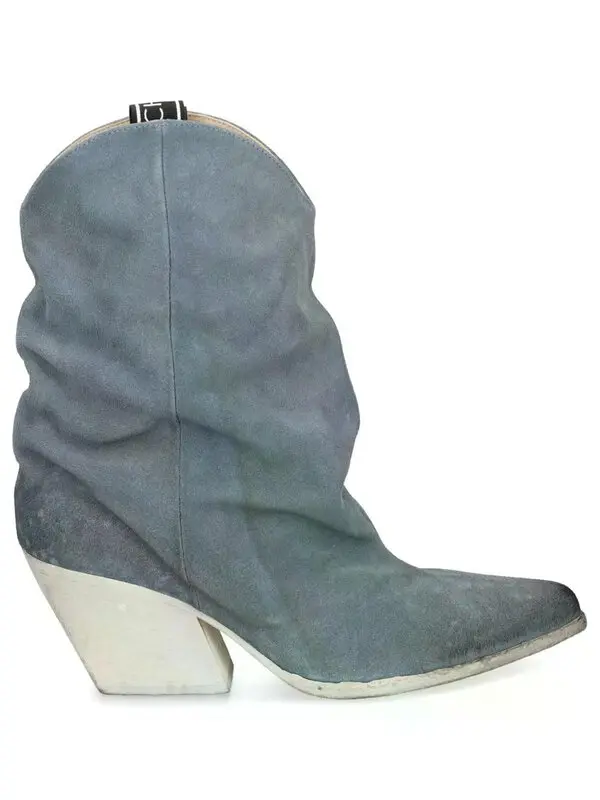 Elena Iachi Distressed Suede Boots - Black