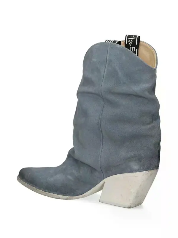 Elena Iachi Distressed Suede Boots - Black