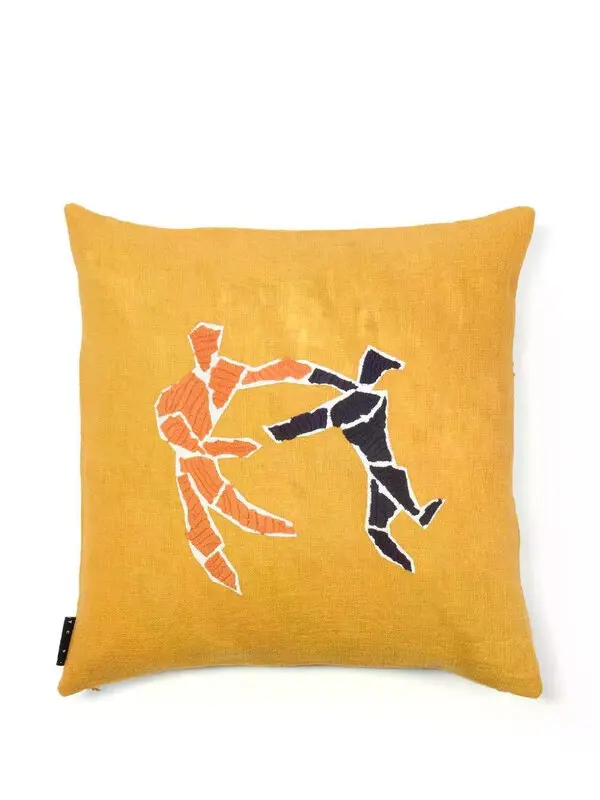 THE CONRAN SHOP Dancing Figures Cushion - Yellow