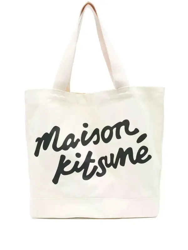 Maison Kitsuné Logo-print Tote Bag - Neutrals