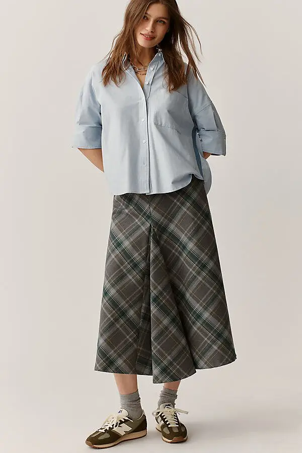 Maeve Mabel Boxy Oxford Shirt Top - Blue