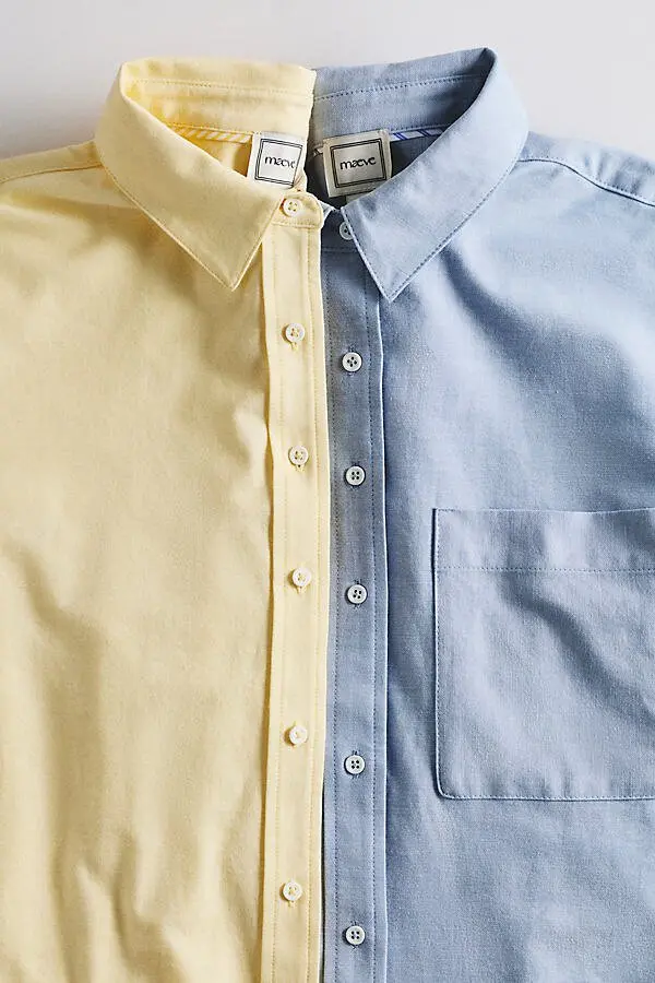 Maeve Mabel Boxy Oxford Shirt Top - Blue