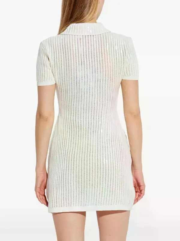 SELF-PORTRAIT Cotton-blend Knitted Mini Dress