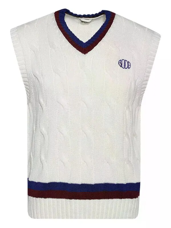 BODE Cotton Knitted Vest - White