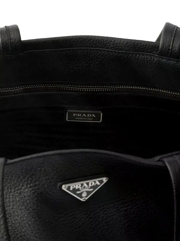 Prada Leather Tote Bag - Black