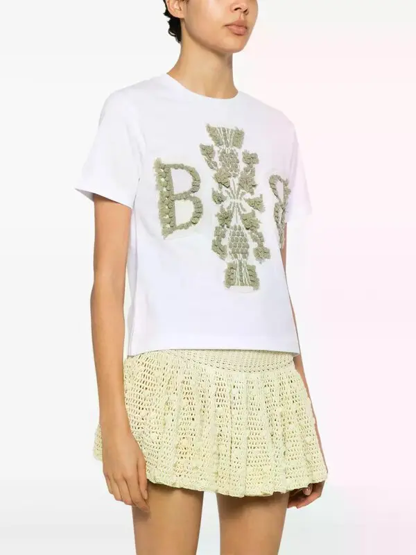 BARRIE Logo-embroidered T-shirt - White