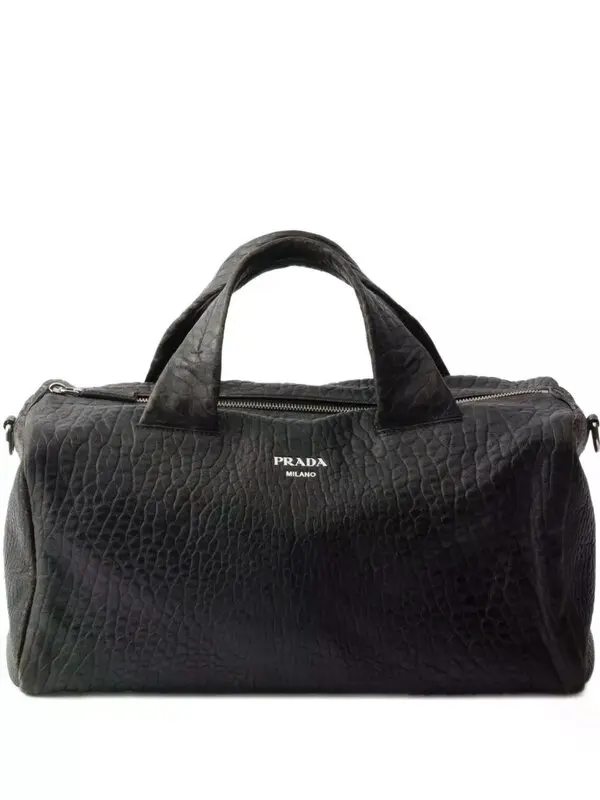 Prada Leather Duffle Bag - Black