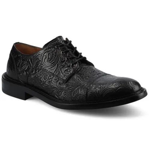 Taft The Rome Embossed Leather Shoe - Noir Viejo