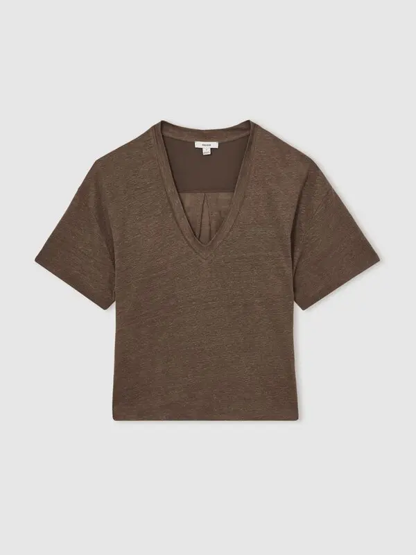REISS Ember Linen T-shirt
