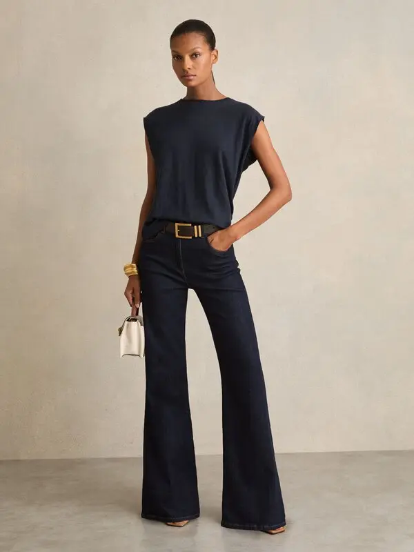 REISS Mara Linen T-shirt