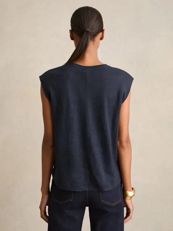 REISS Mara Linen T-shirt