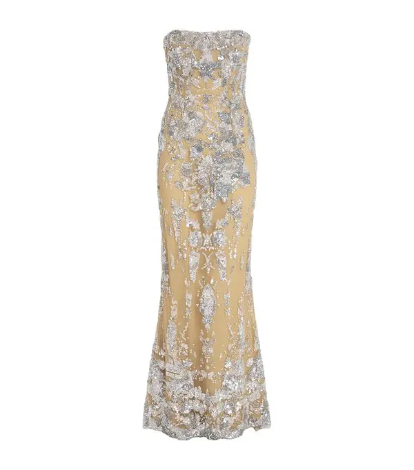 Zuhair Murad Embellished Off-the-shoulder Gown