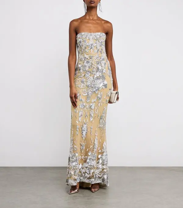 Zuhair Murad Embellished Off-the-shoulder Gown