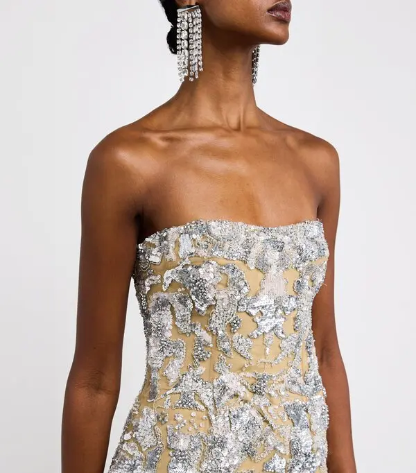 Zuhair Murad Embellished Off-the-shoulder Gown