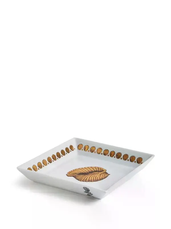 FORNASETTI Giro Di Conchiglie Square Plate - White