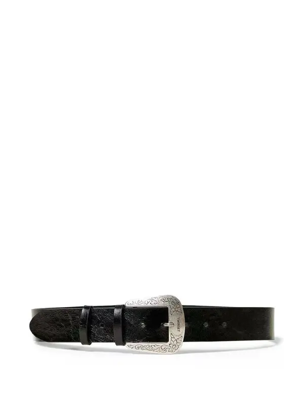 TWINSET Cracked-effect Leather Belt - Black