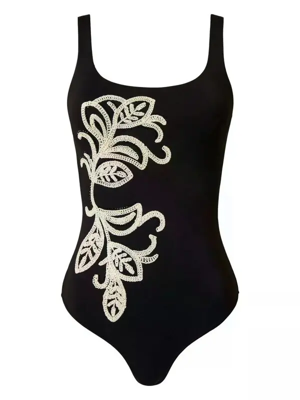 TWINSET Embroidered One-piece Swimsuit - Black